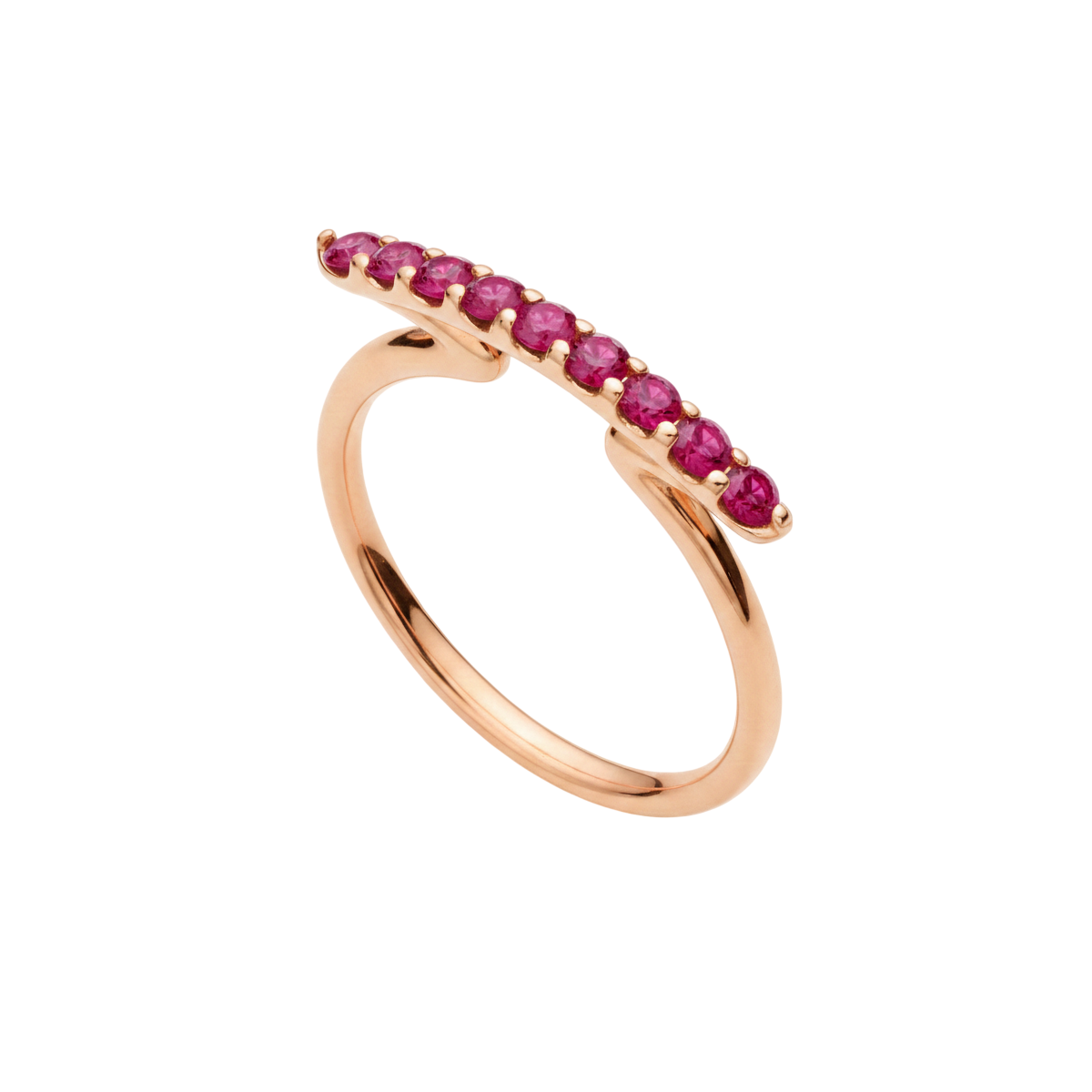 Anel 9 Rubis Vermelhos, Ouro Rosa - PURE OUTLINE Collection – Verse ...